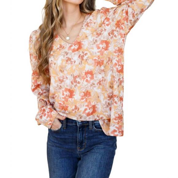 Emily Wonder | Tops | New Emily Wonder Marigold Dreams Floral Blouse In ...